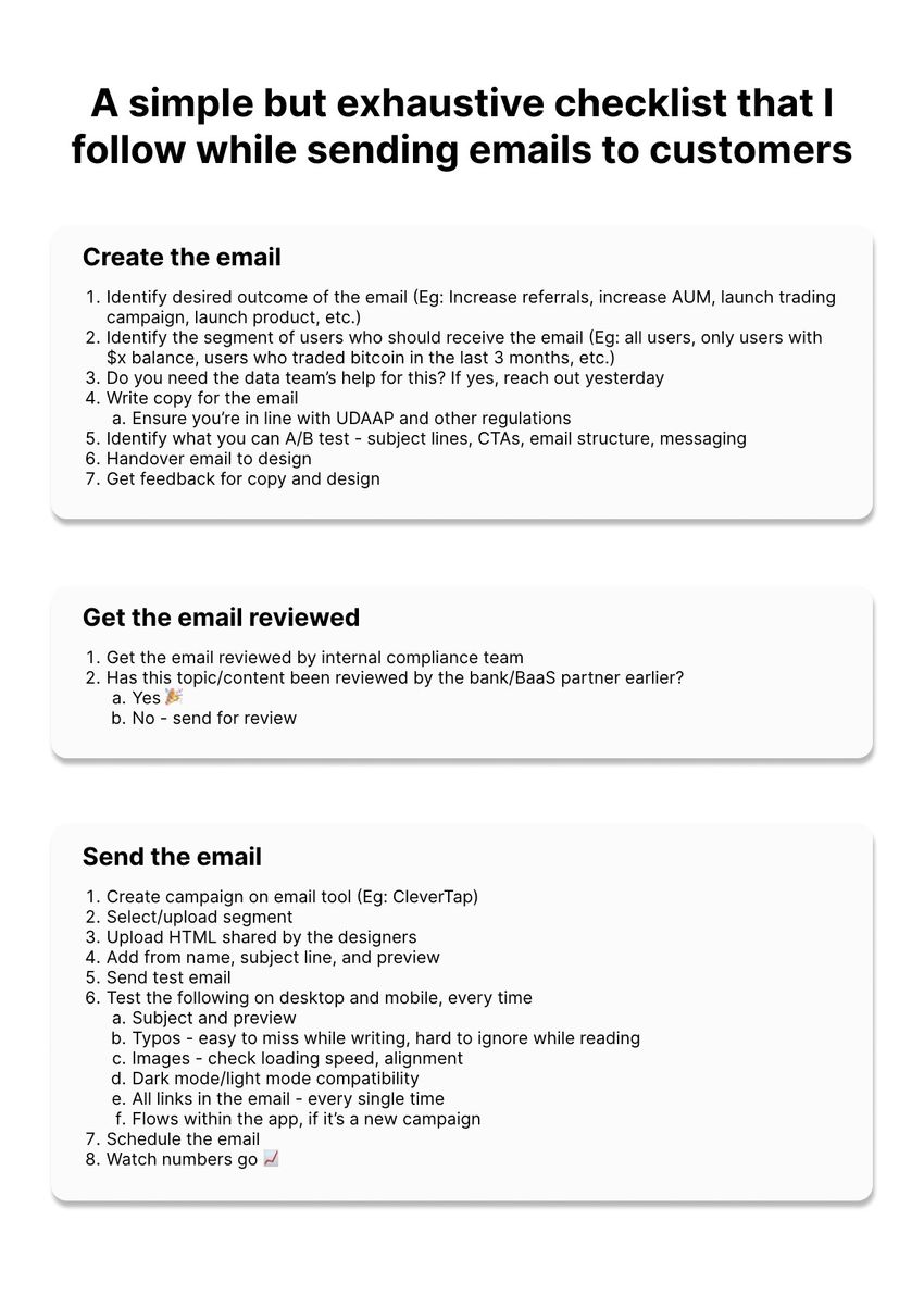Email Quality Checklist at Juno