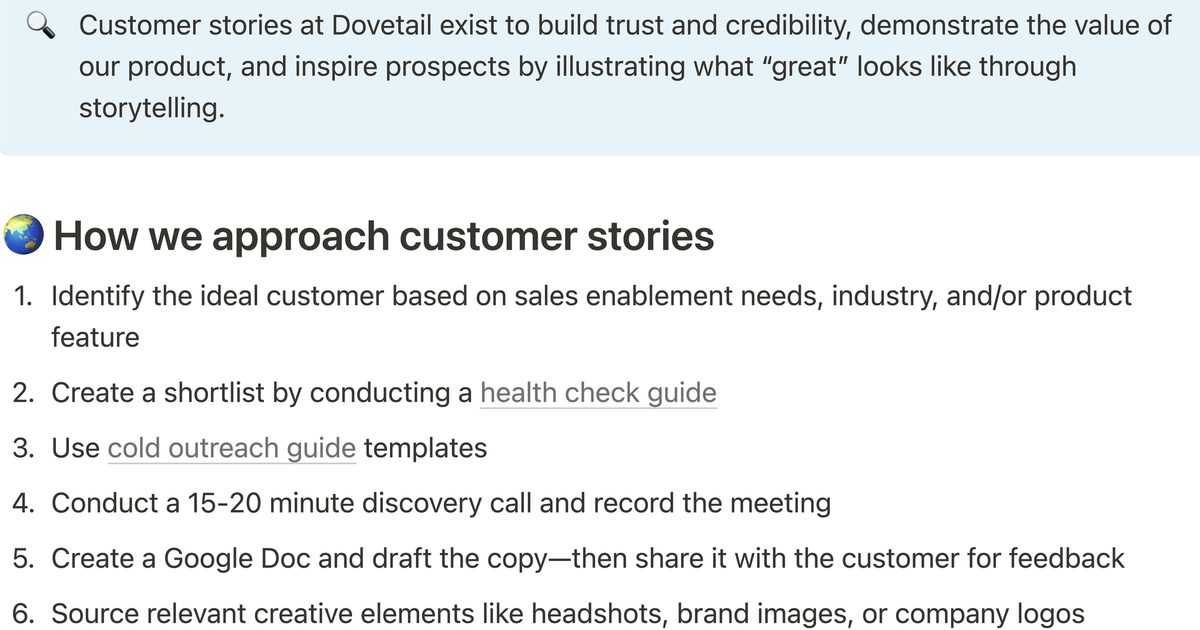 How we do customer stories at Dovetail