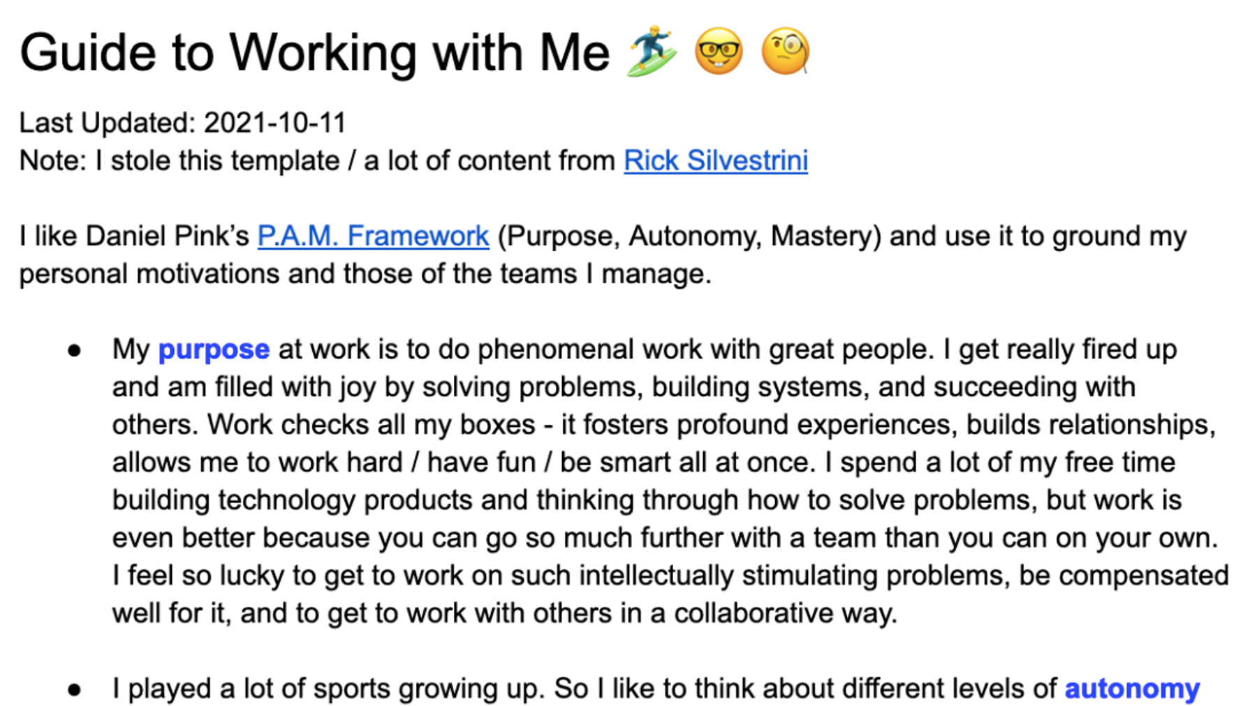 Personal Operating System Templates and Examples - Reforge