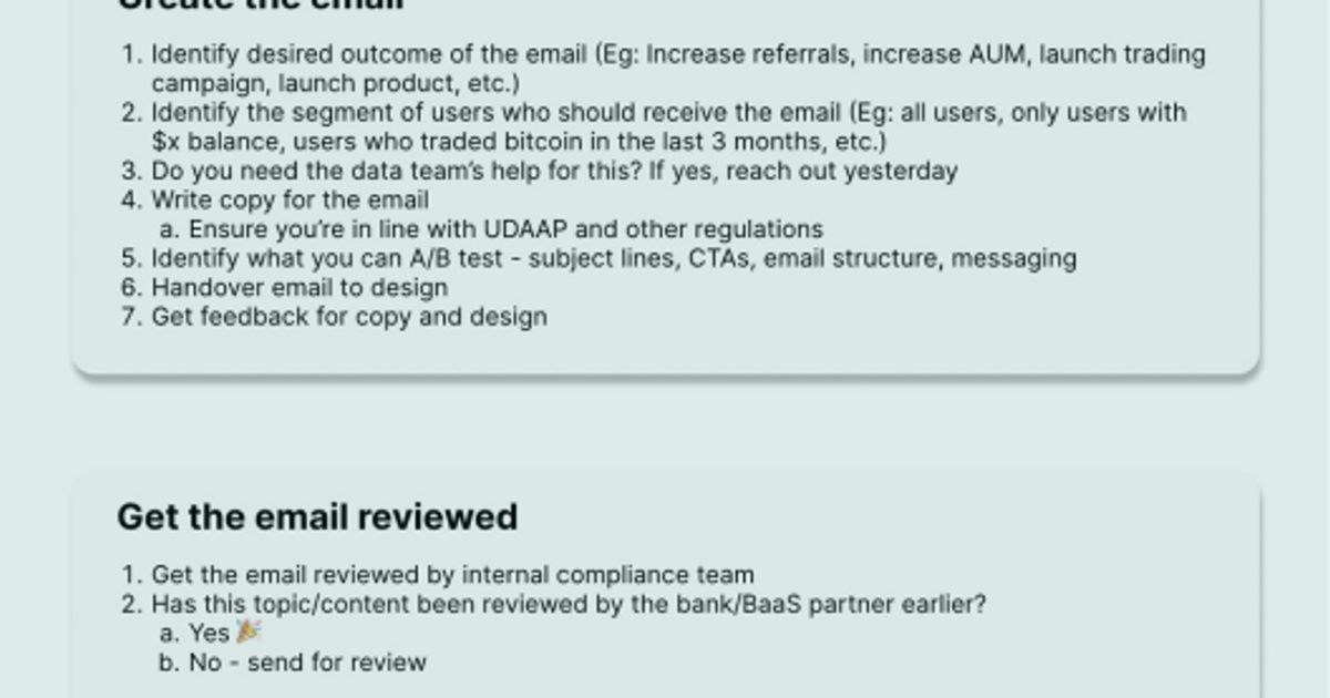 Email Quality Checklist at Juno