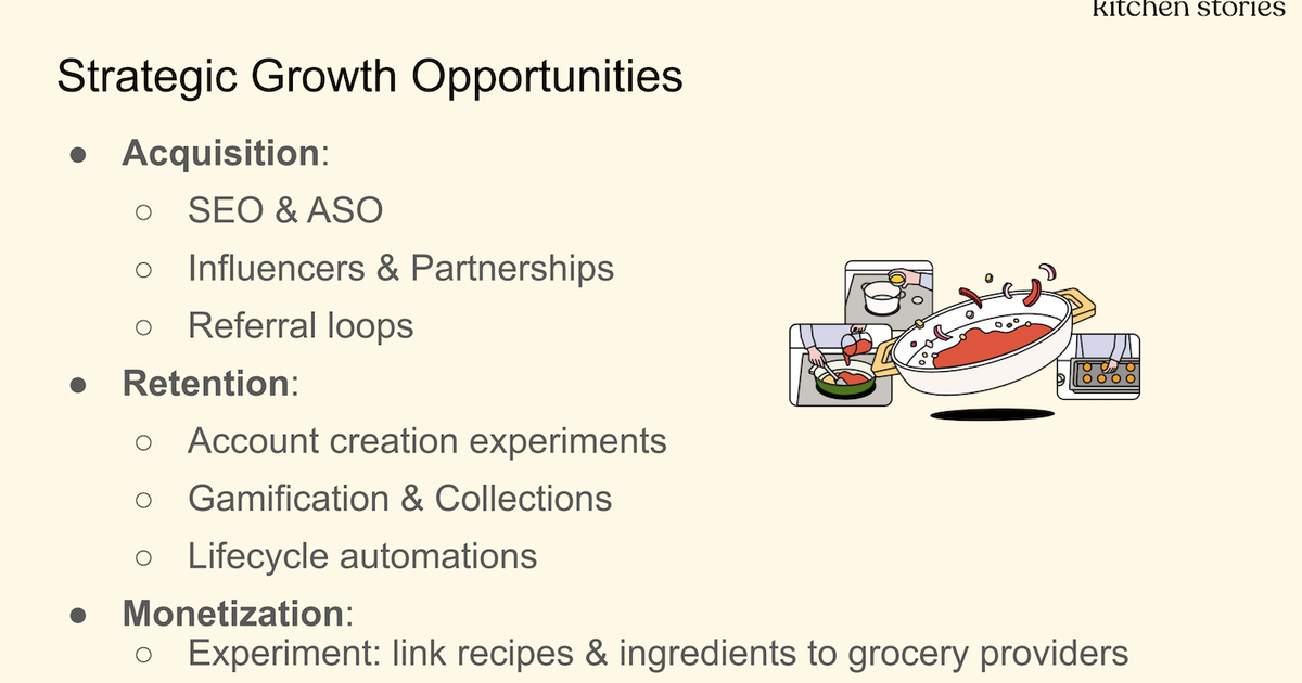 Growth challenges exercise for Kitchen Stories