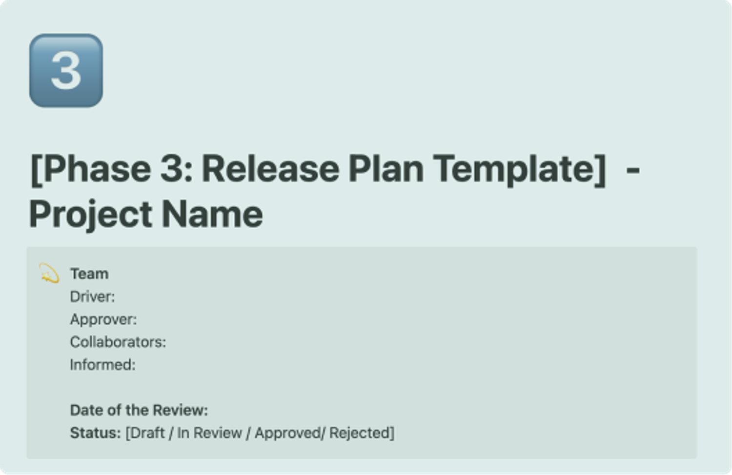 Release Plan Templates and Examples - Reforge