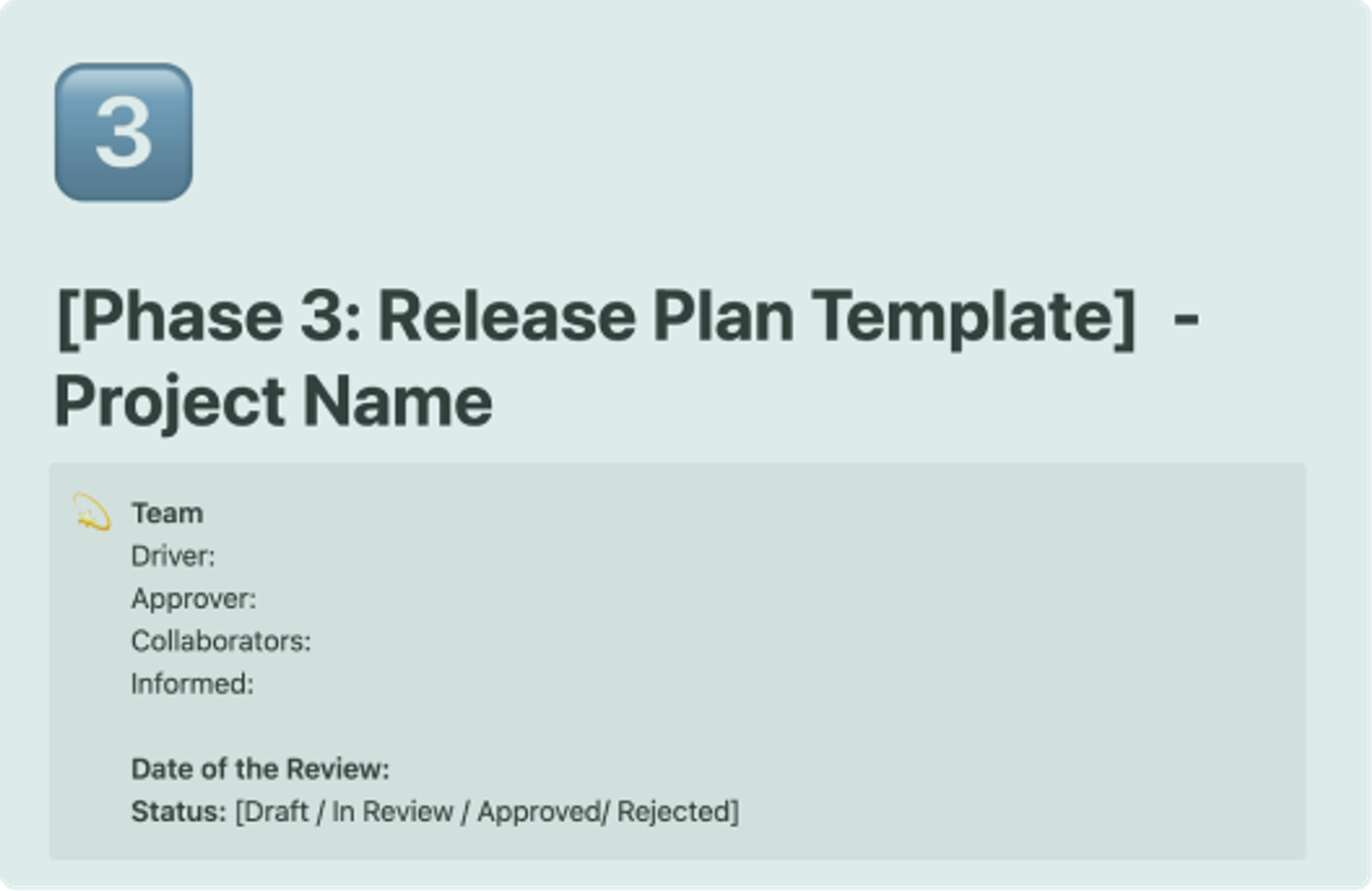 Release Plan Templates and Examples - Reforge