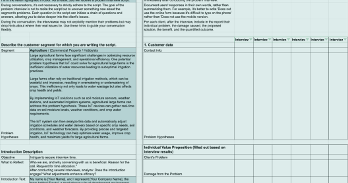 Problem interview script for potential customers by Andy Melnykov