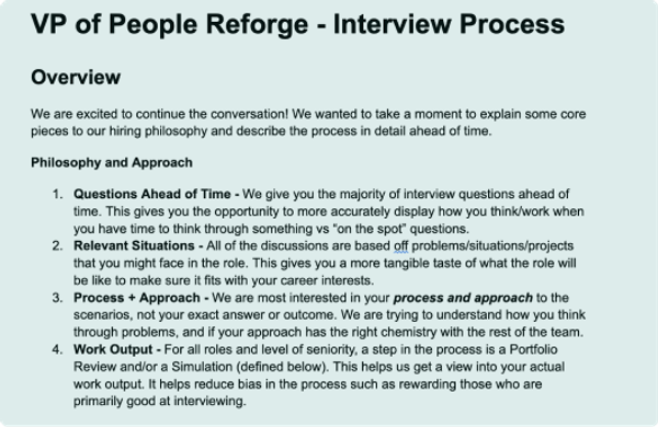 Growth Leadership Reverse Interview Template from Adam Fishman and ...