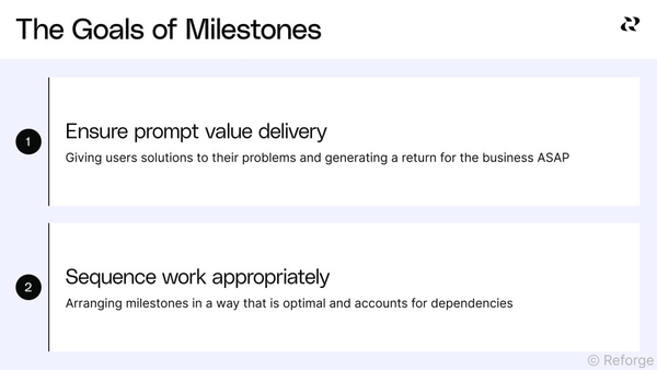 Define feature development milestones