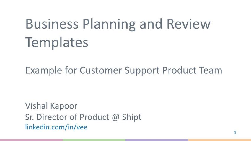 Business Planning and Review Templates from Shipt