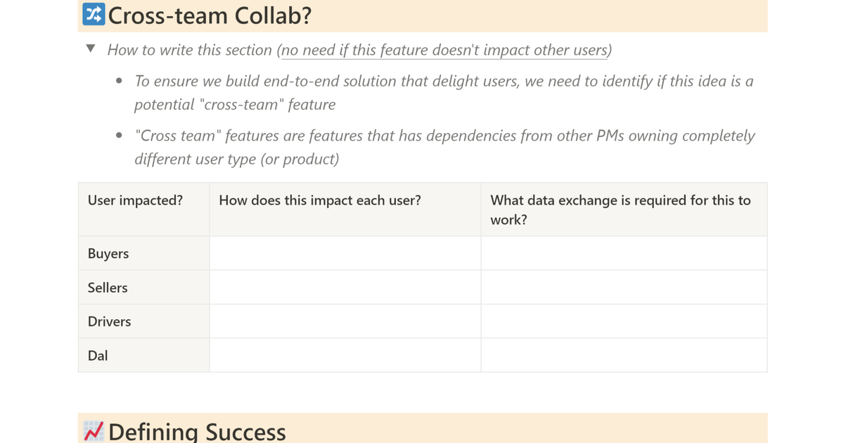 PRD example at ClickUp