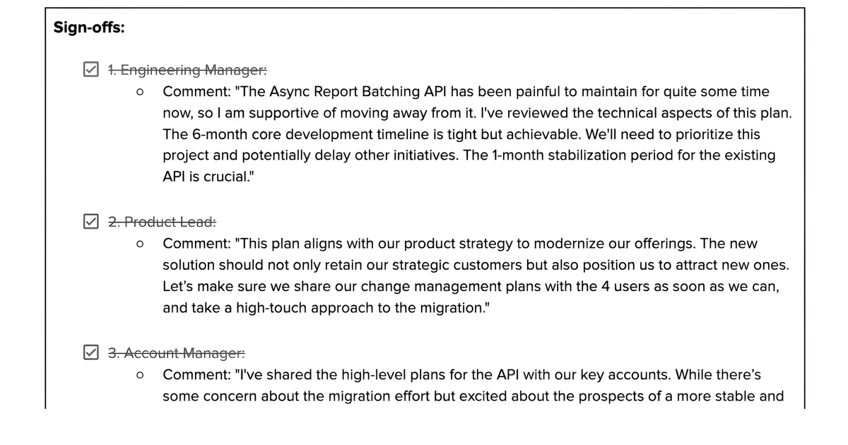 Situation, complication, question, answer framework at Stripe