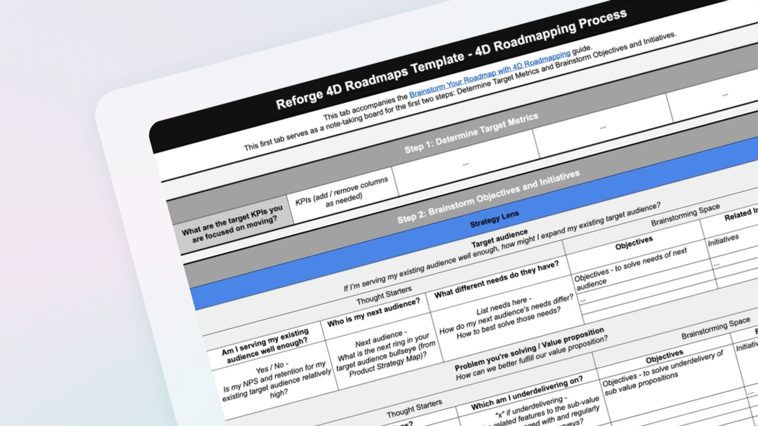 Strategy roadmap template at Stripe