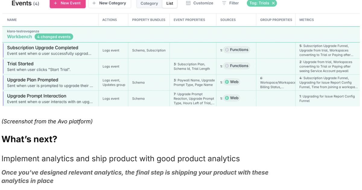 Product Metric Alignment at Avo