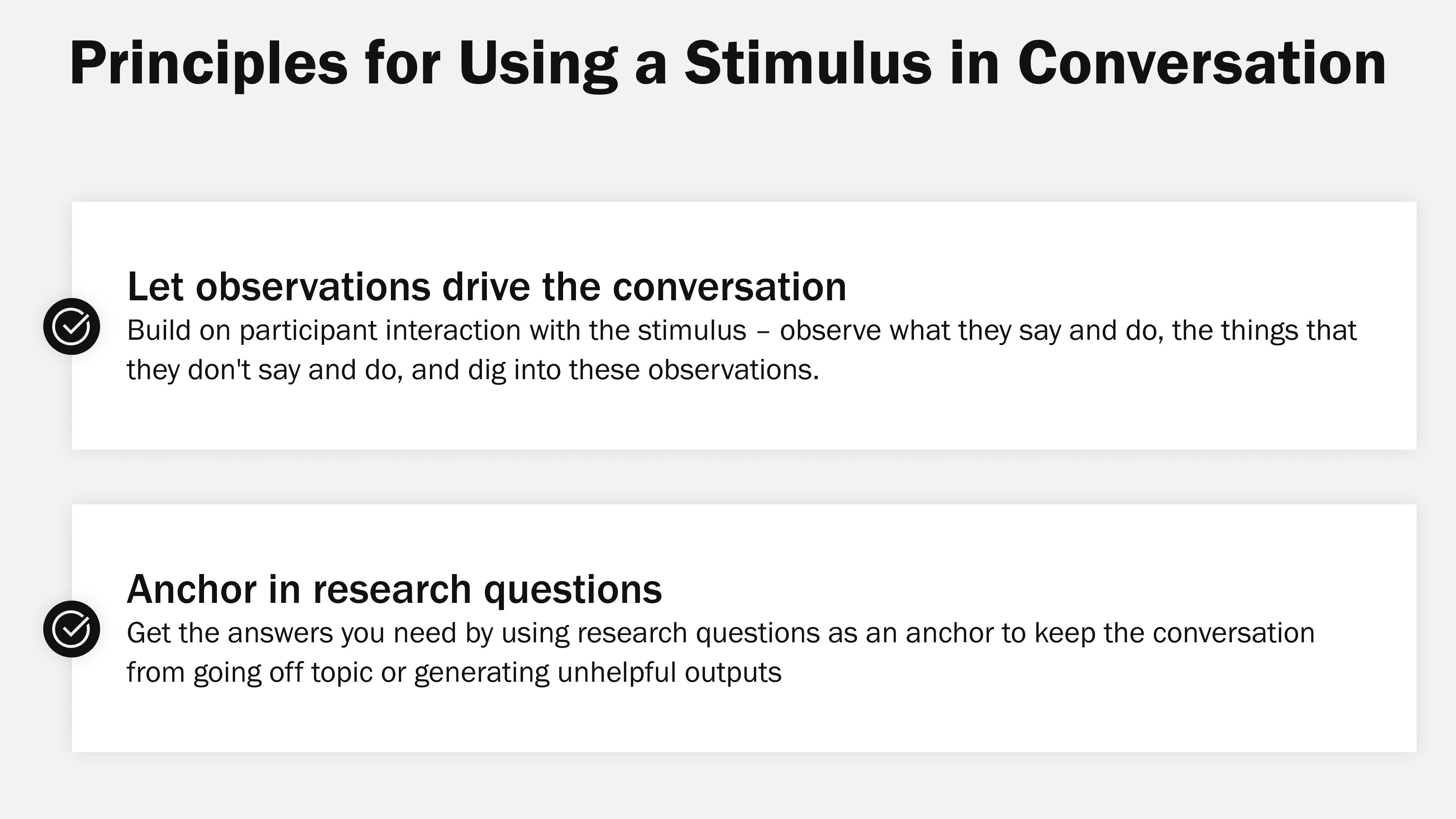 Using a stimulus in customer conversation