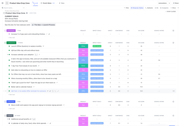 Product idea drop zone at Offline