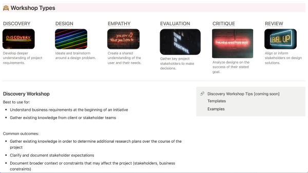 Design Workshop Templates and Examples - Reforge