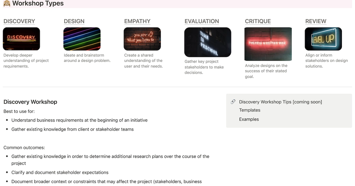 Design Workshop Playbook at Reforge
