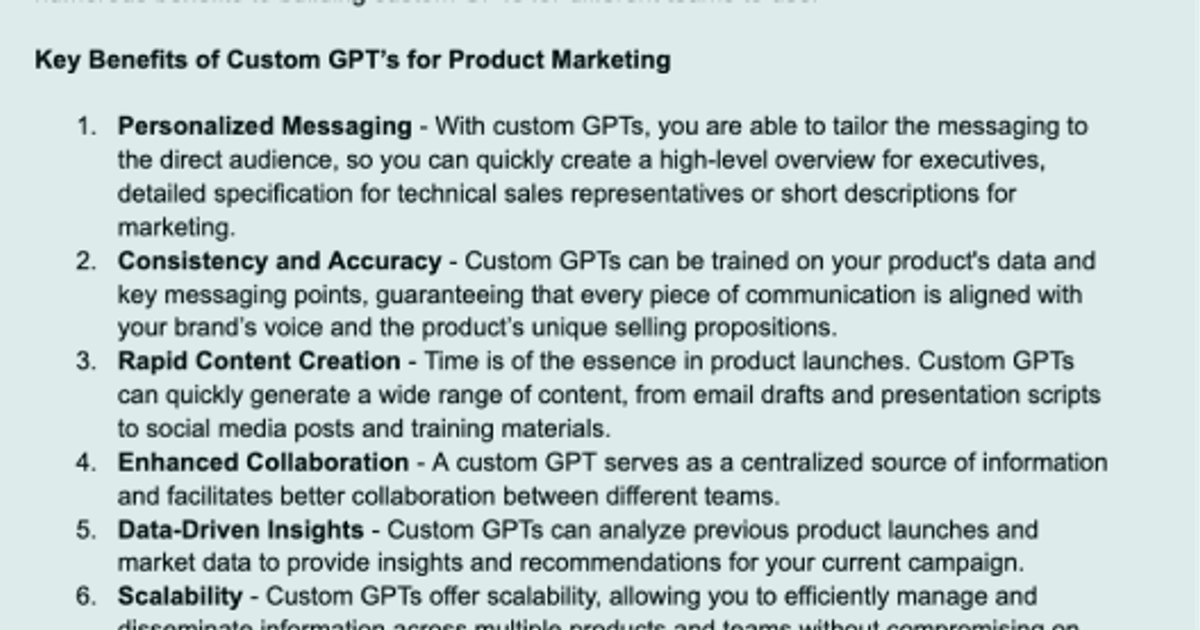 4 custom GPTs to support a product strategy at a Cybersecurity Firm