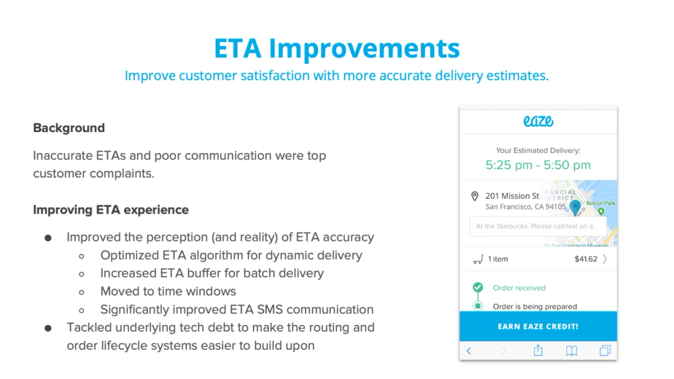 Product and engineering QBR at Eaze