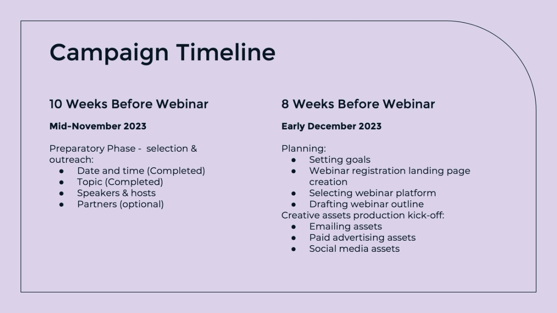 Webinar Marketing Plan Interview Exercise