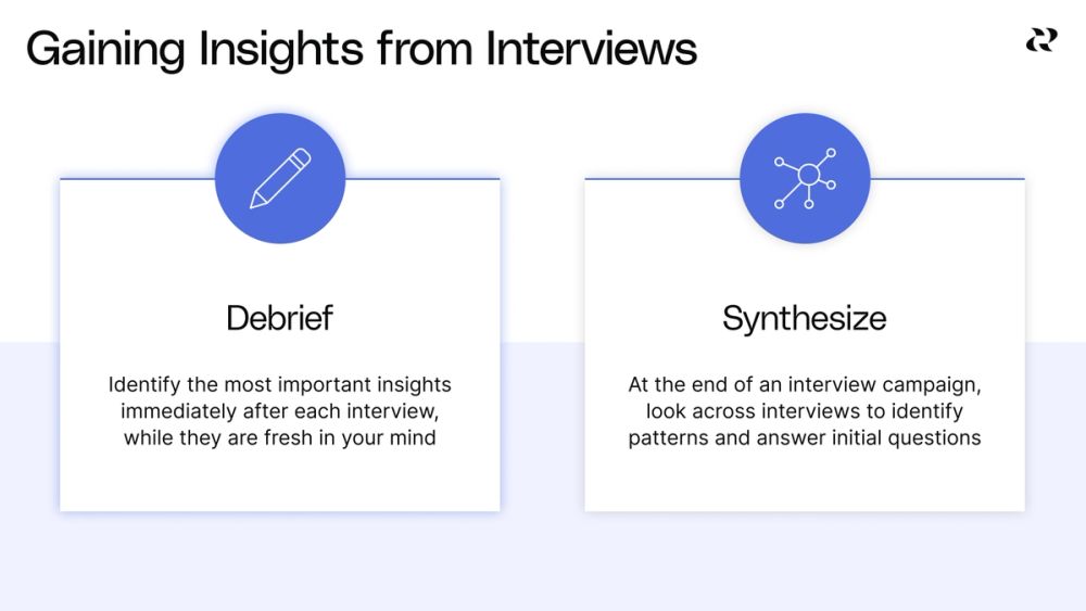 Debrief and synthesize user interviews to refine user value