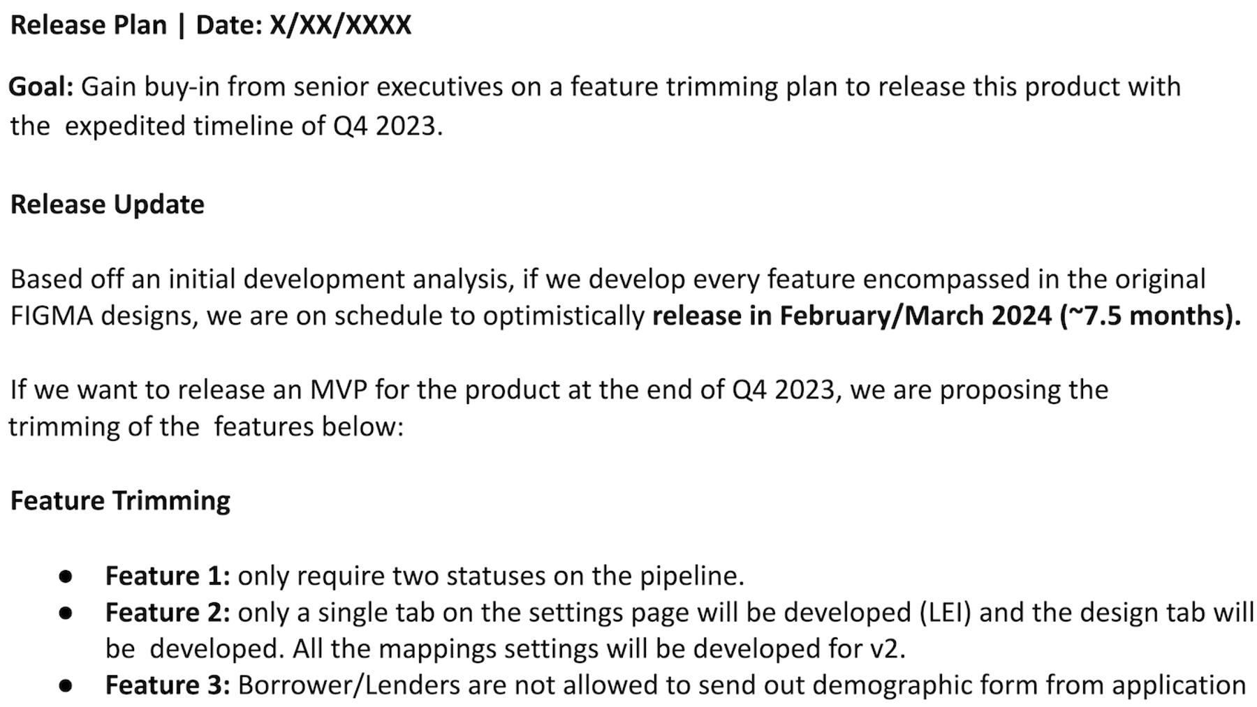 Release Plan Templates and Examples - Reforge