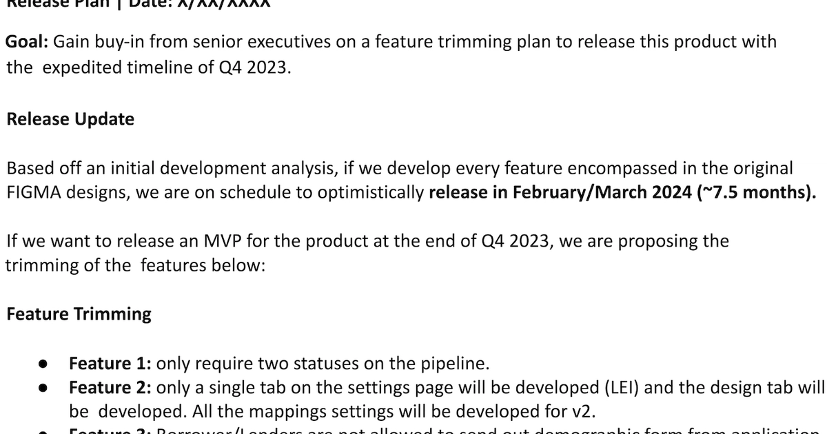 Release Plan Update to Executives at Abrigo