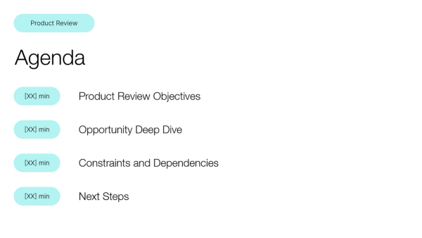 Product review template from Reforge