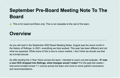 Board Update Templates and Examples - Reforge