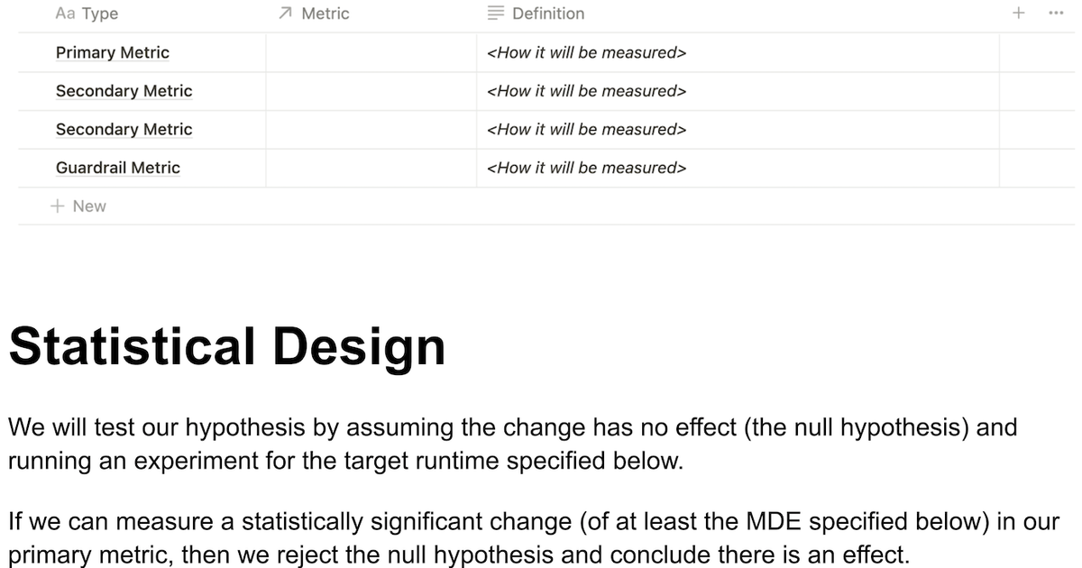 Growth experiment template from PLGeek