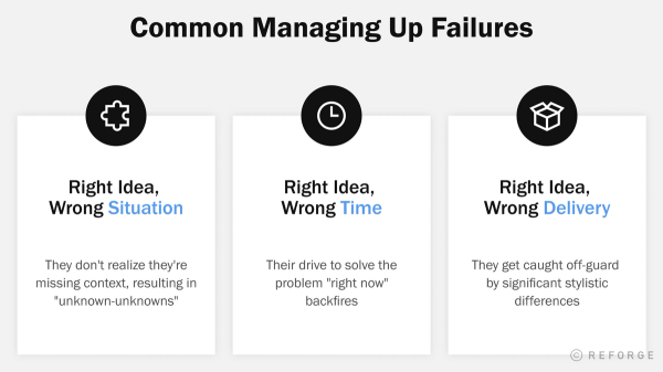 Managing Up: Dos and Don'ts, Common Challenges & Tactics — Reforge