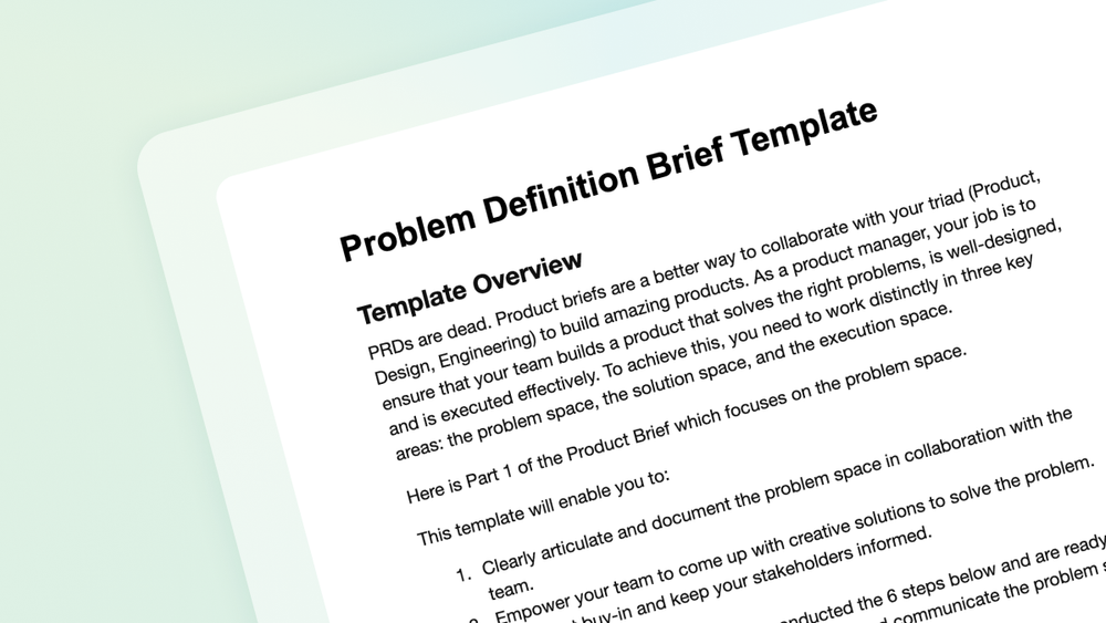Manager briefing template from Reforge