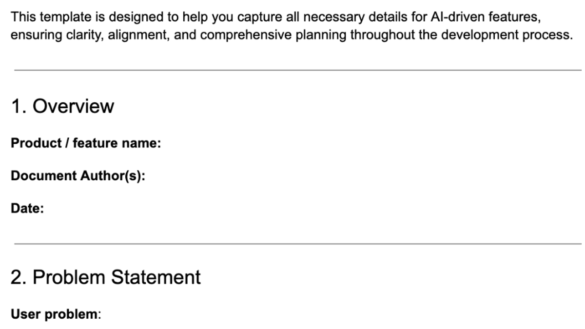 Write a PRD for a generative AI feature