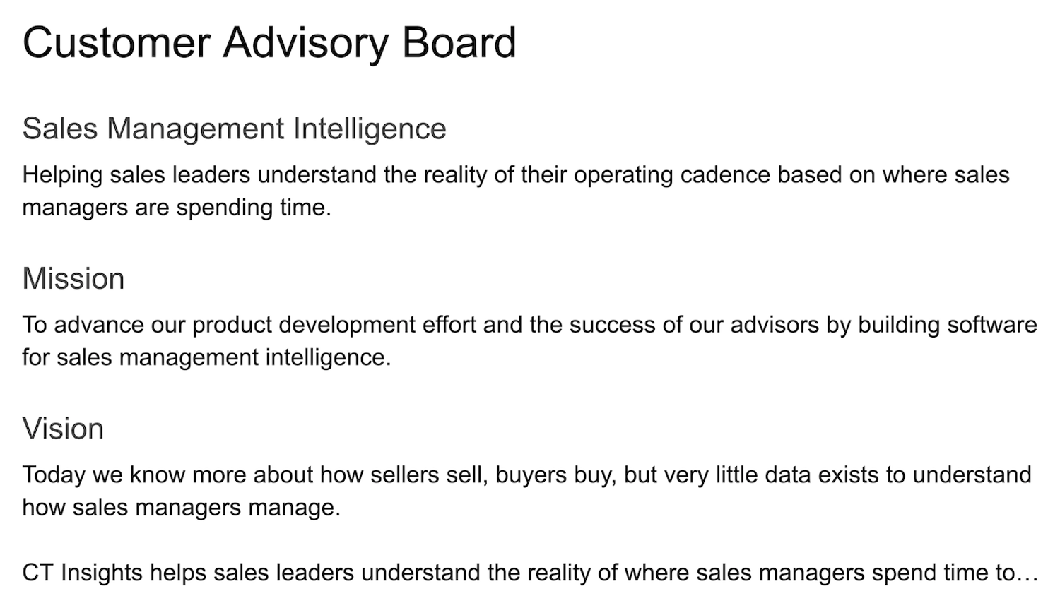 Customer Advisory Board Templates and Examples - Reforge