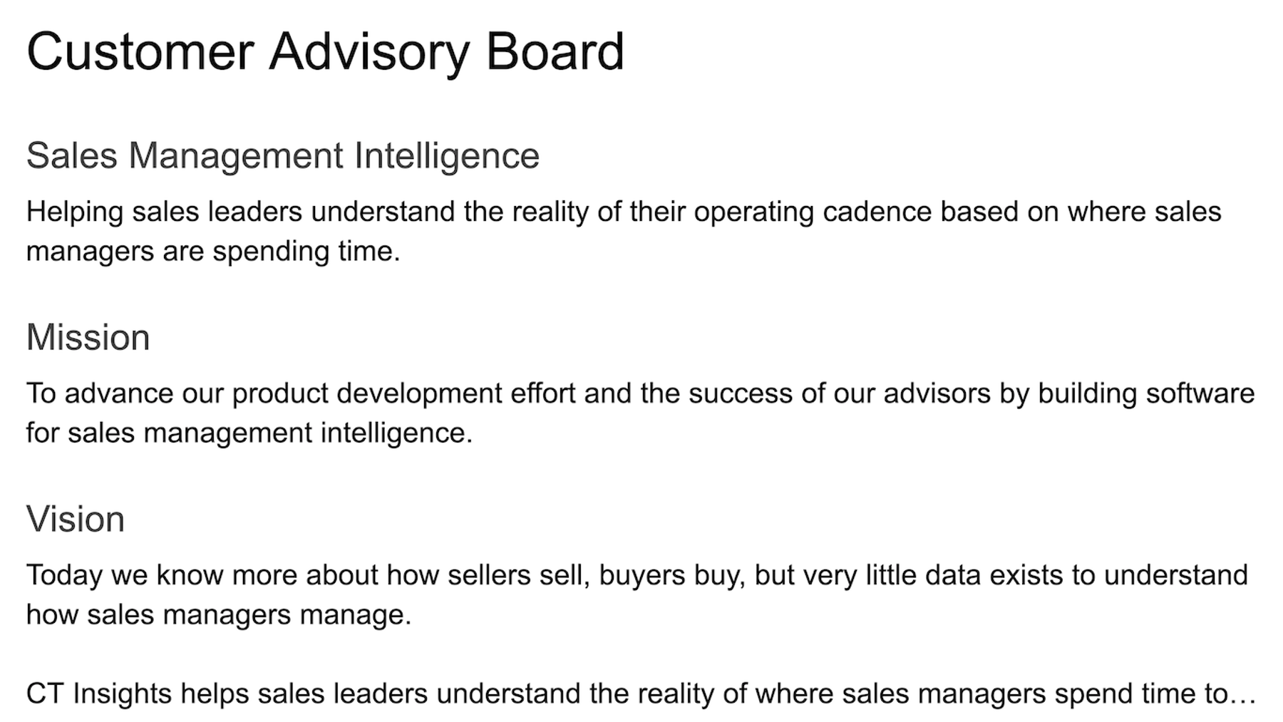 Customer Advisory Board Templates and Examples - Reforge