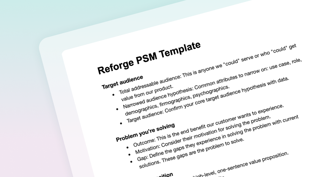 Manager briefing template from Reforge
