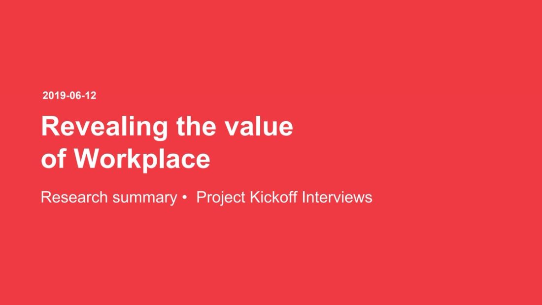 User research insights presentation at LUMA