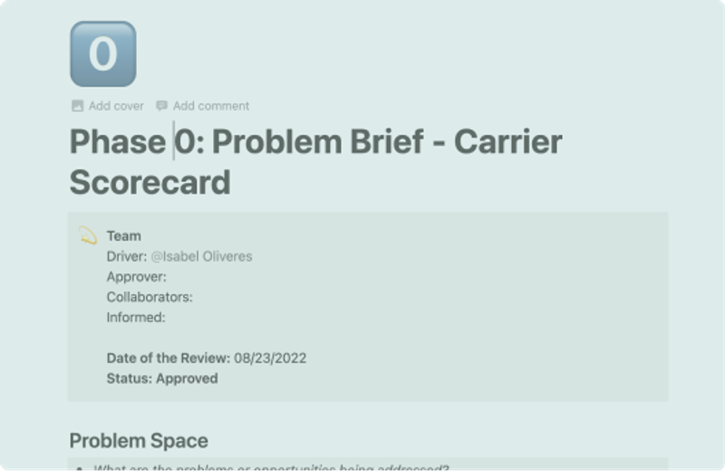 Product Problem Definition Brief Template at Clover
