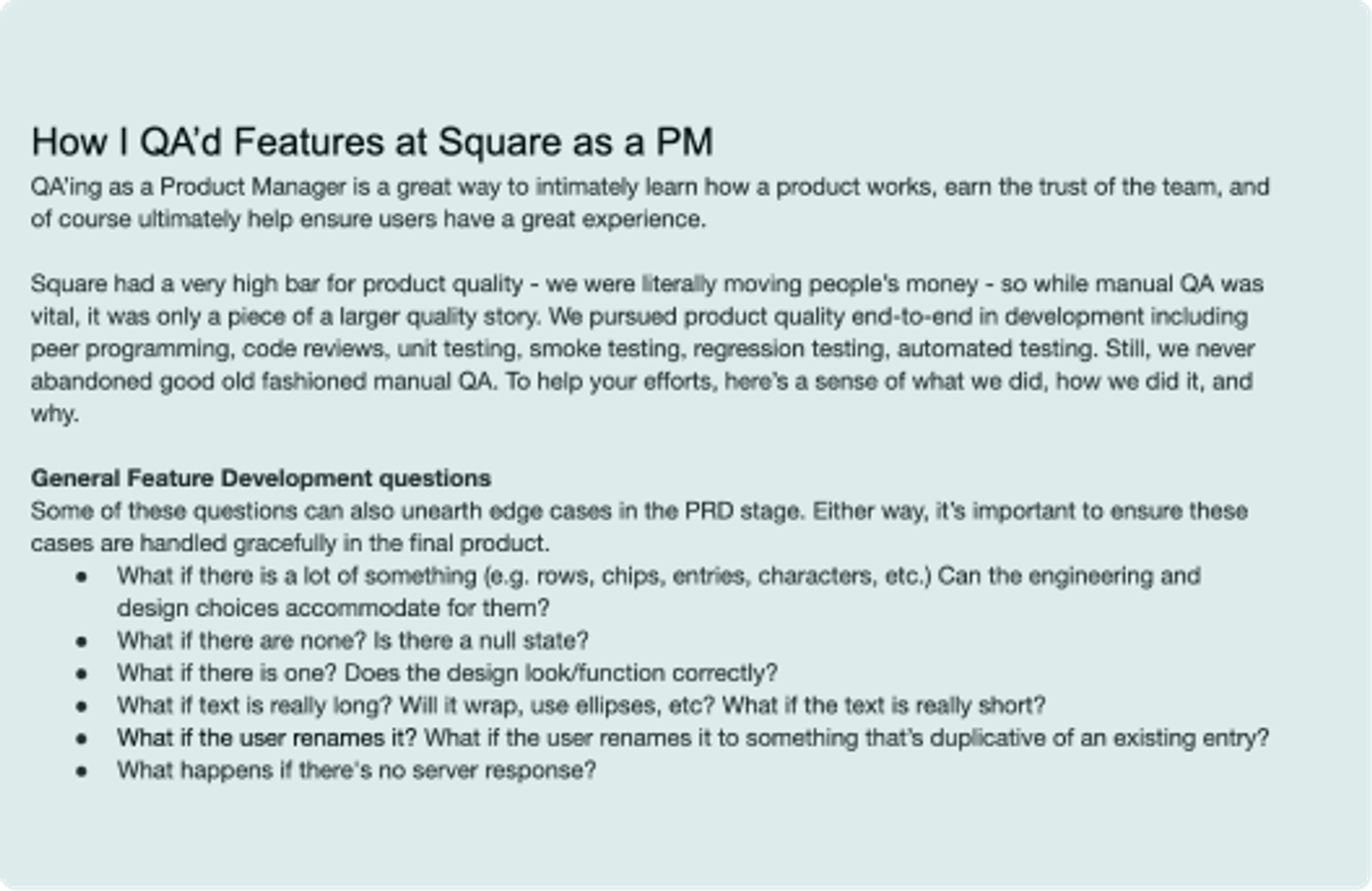 Quality Assurance Templates and Examples - Reforge