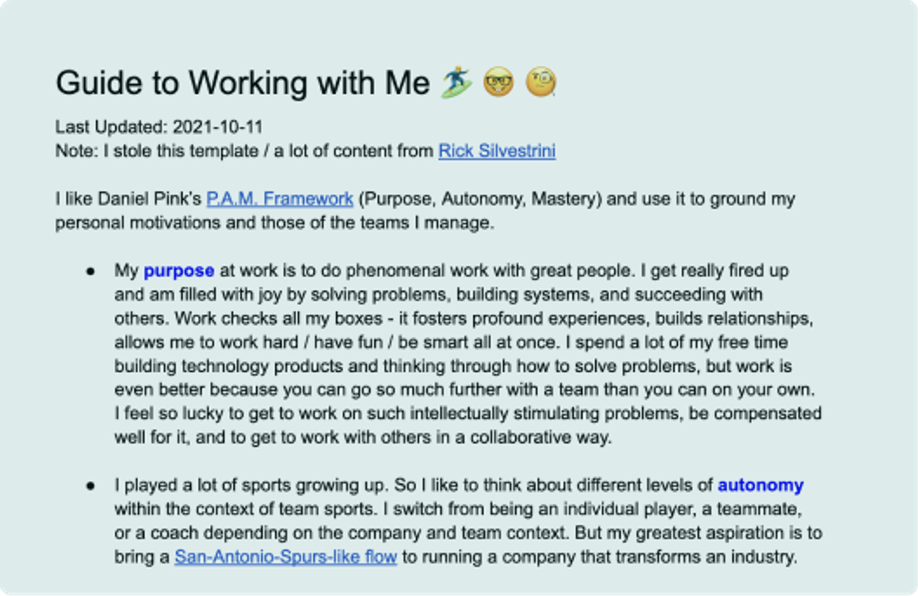 Personal Operating System Templates and Examples - Reforge