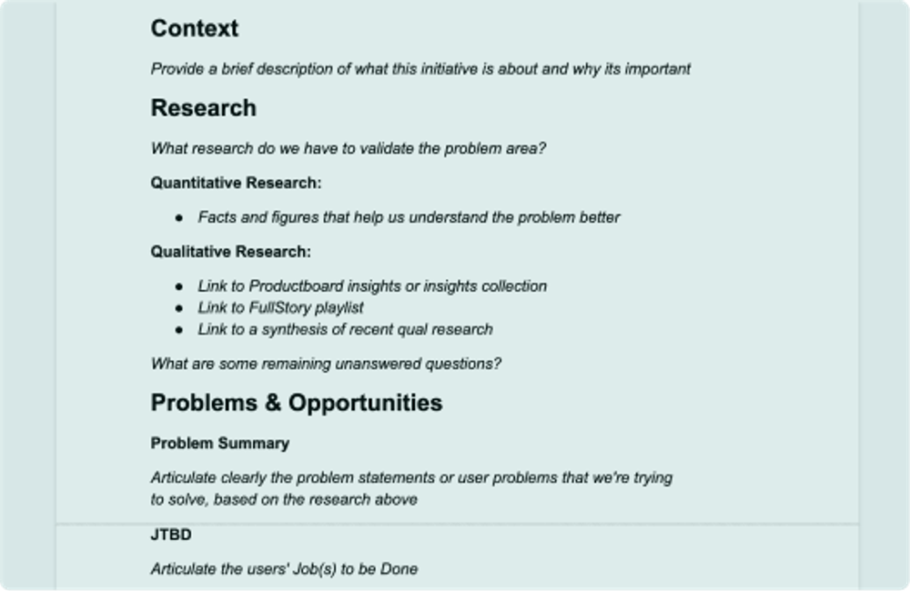 Experiment design & documentation template at Slack