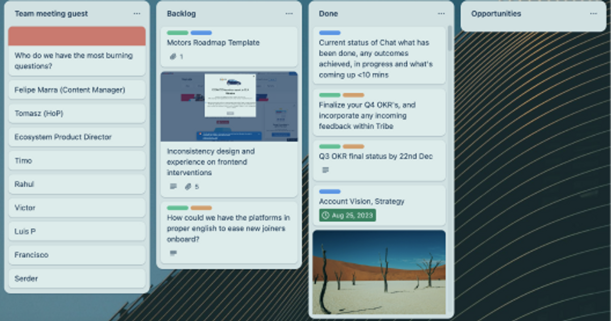 Product Team Management Board at OLX Group