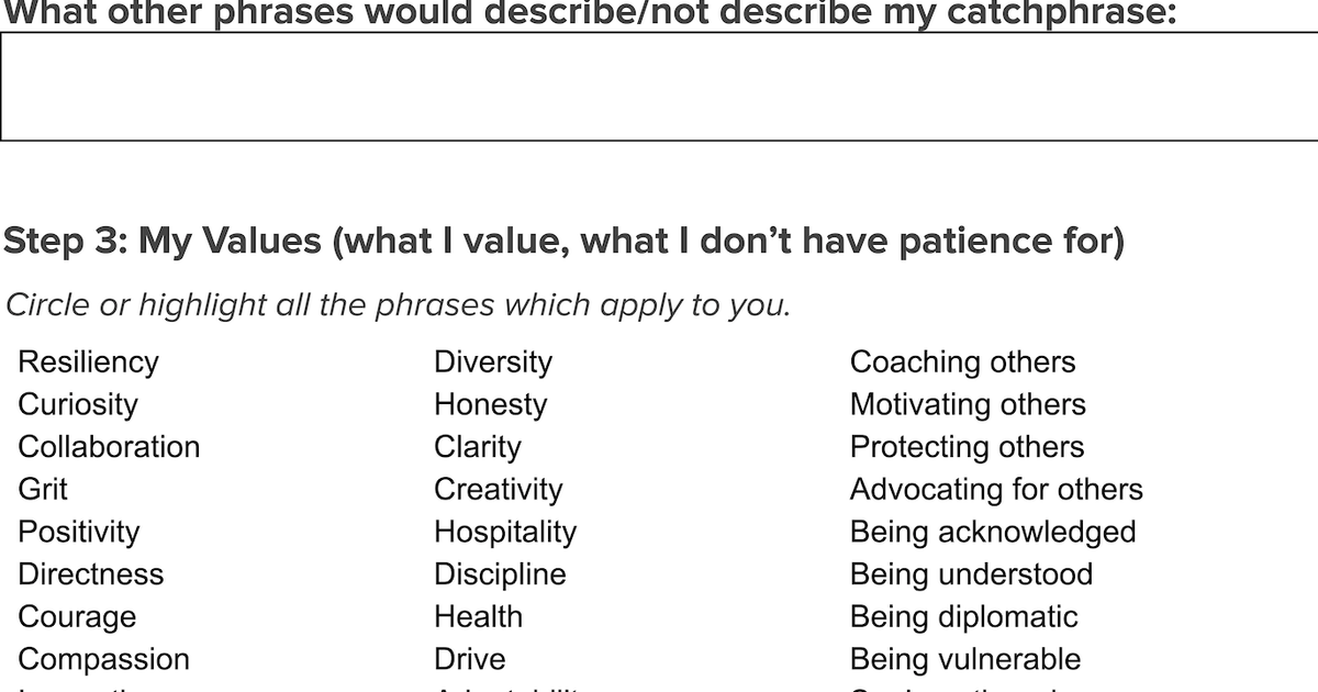 Personal Operating Manual from Future Forum