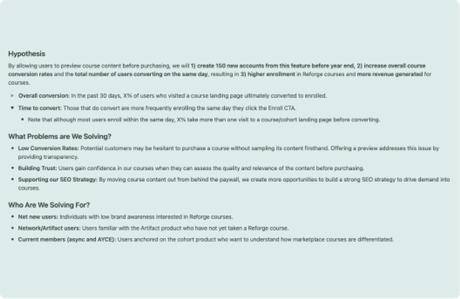 One Pager Templates and Examples - Reforge