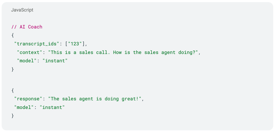 AI model API schema for user testing and validation at AssemblyAI