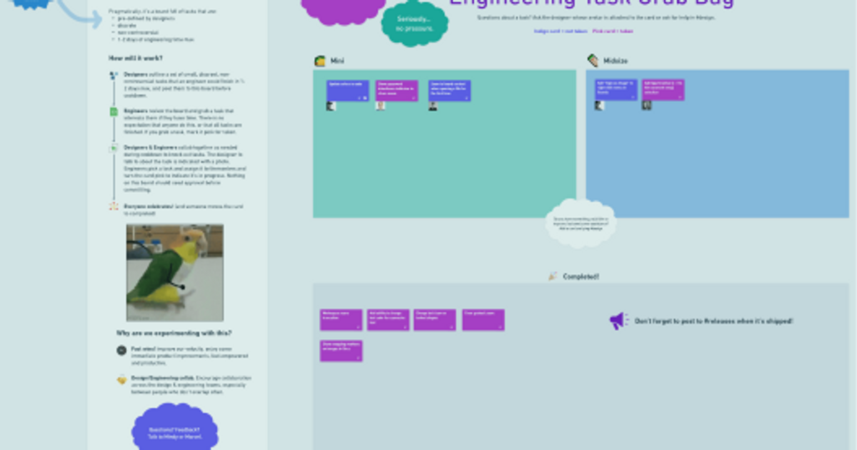 Engineering Task Grab Bag at Whimsical