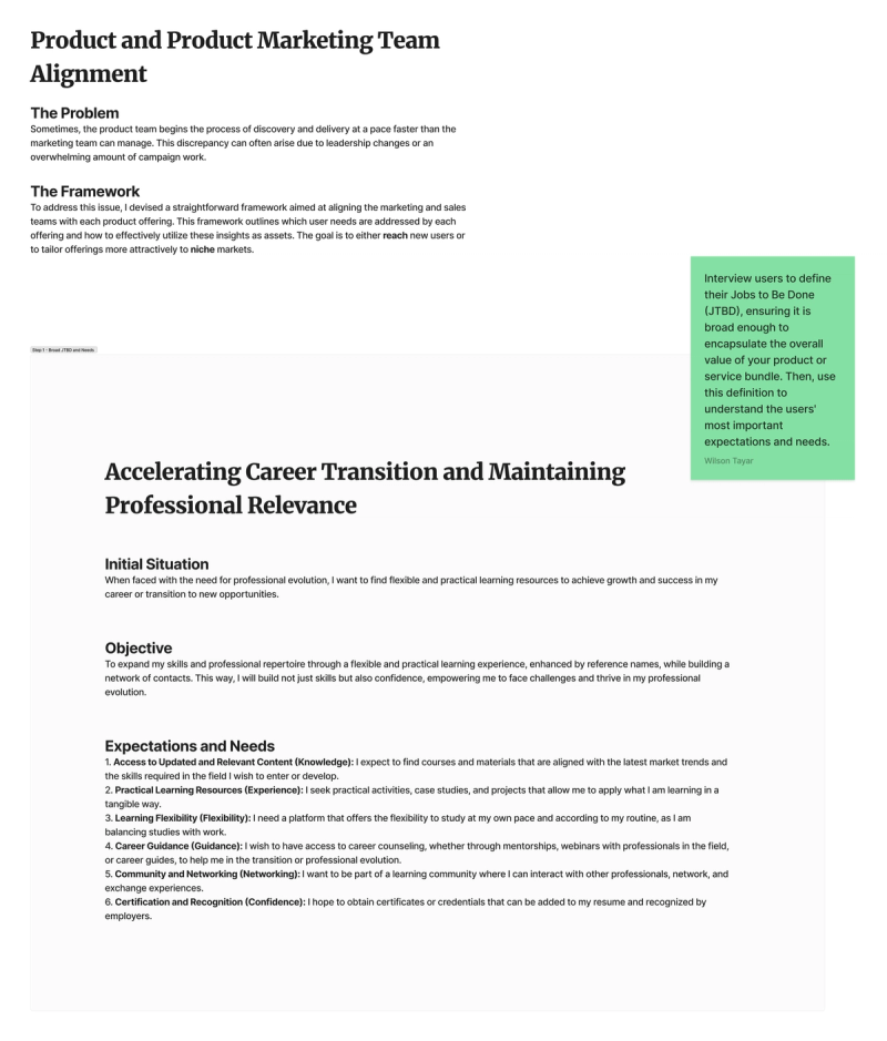 Product and marketing alignment framework at Tera