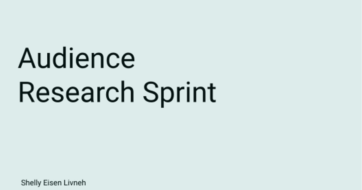 Audience strategy research sprint at Heap