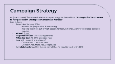 Webinar Marketing Plan Interview Exercise