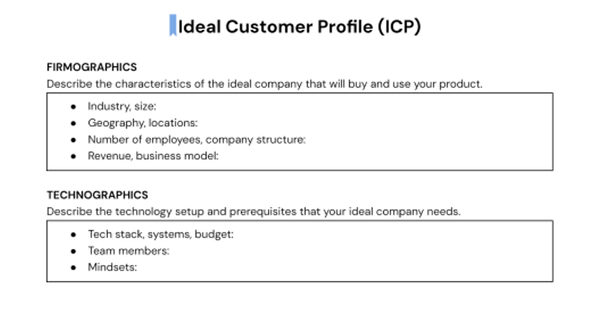 Customer discovery template by Allyson Letteri