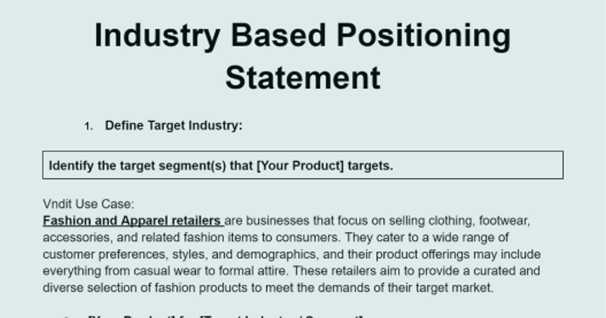 Industry-Based Product Positioning at Vndit