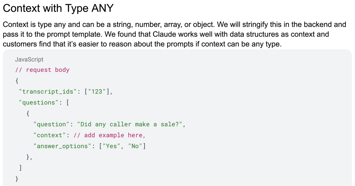 AI model API schema for user testing and validation at AssemblyAI